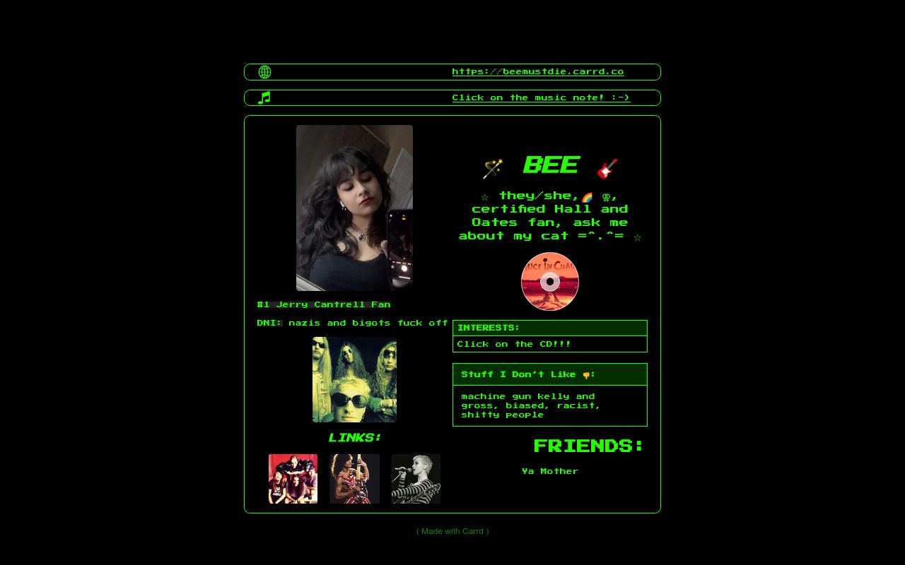Bee’s carrd